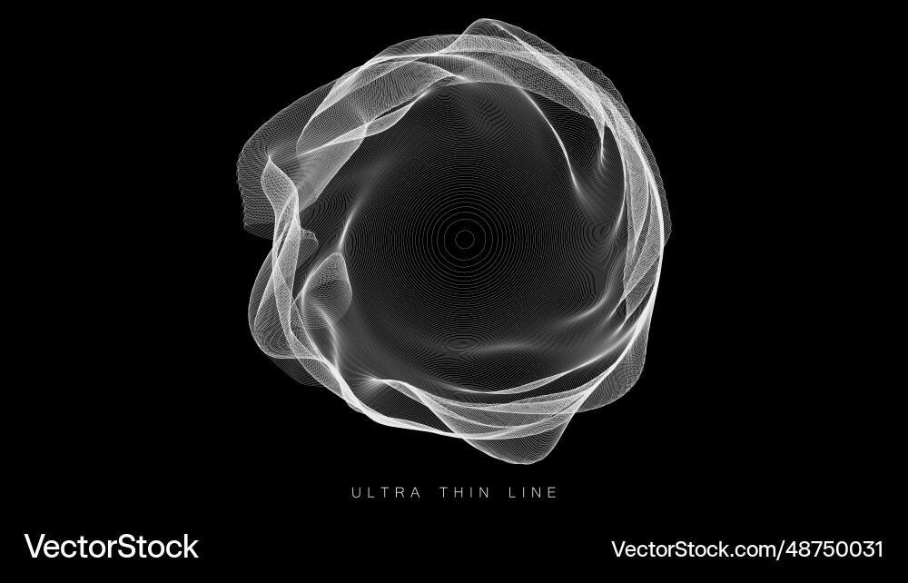 Distorted line spheres thin glitch Royalty Free Vector Image
