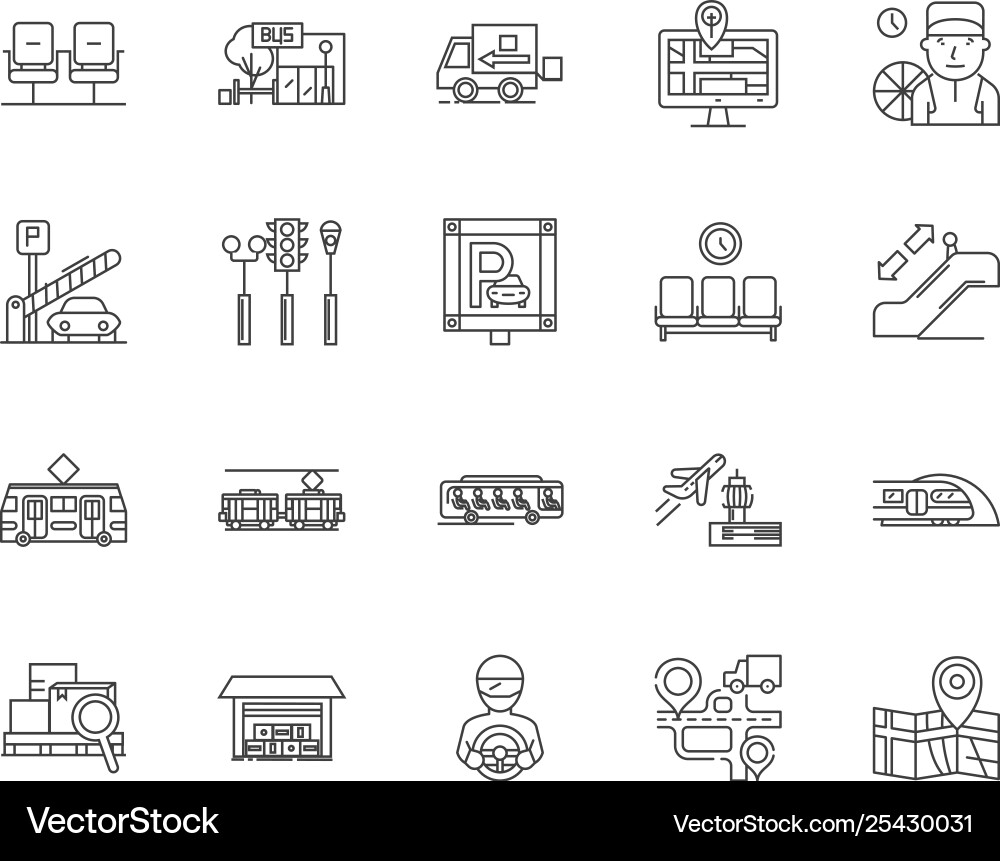 Equipment line icons signs set Royalty Free Vector Image