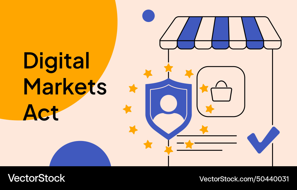 Explore implications of digital markets act eu Vector Image