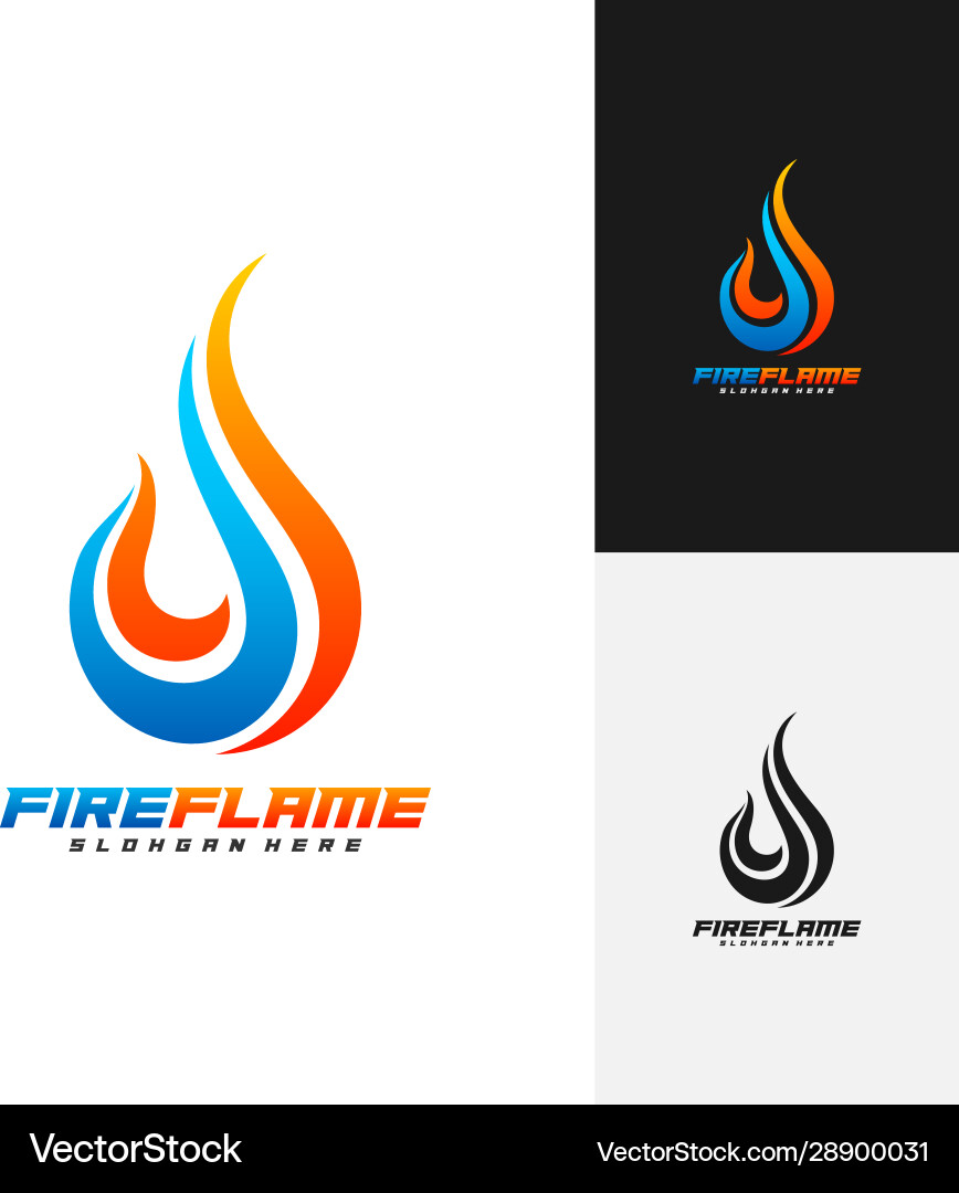 Fire logo template design emblem creative Vector Image