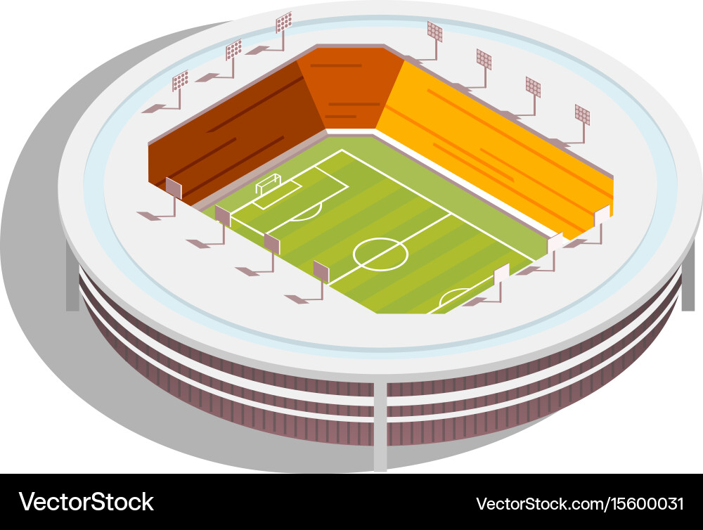 Fußballstadion isometrisch Lizenzfreies Vektorbild
