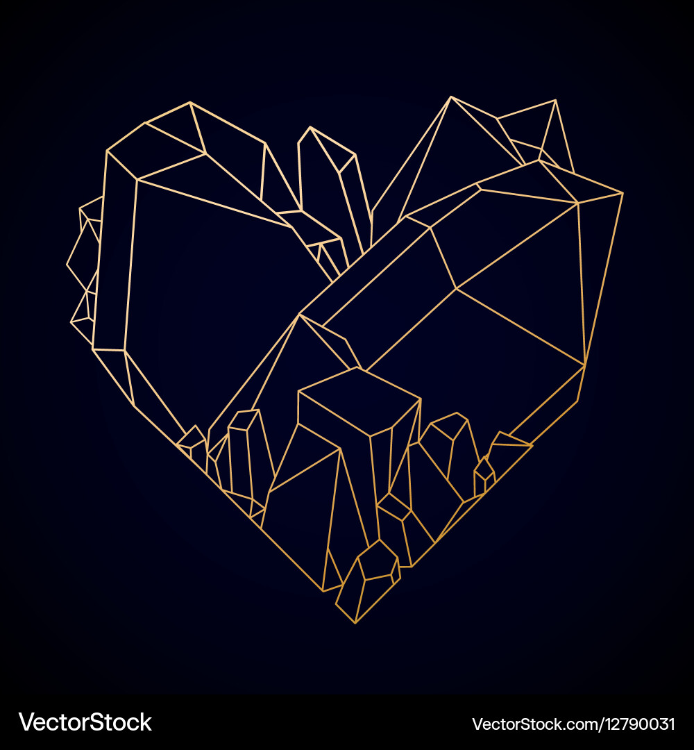 Graphic crystal heart Royalty Free Vector Image