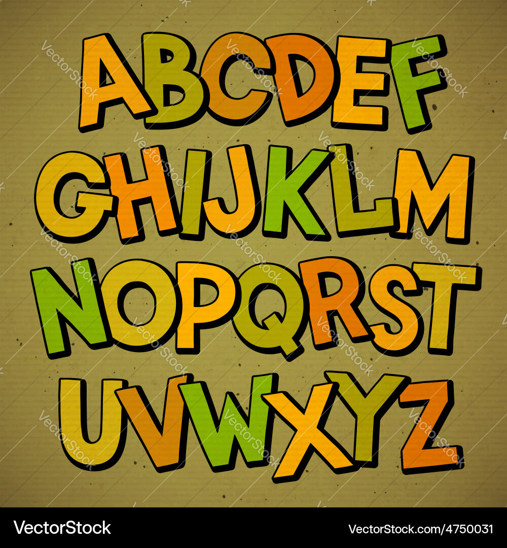 Hand drawn cartoon doodle font Royalty Free Vector Image Hand drawn cartoon doodle font Royalty Free Vector Image