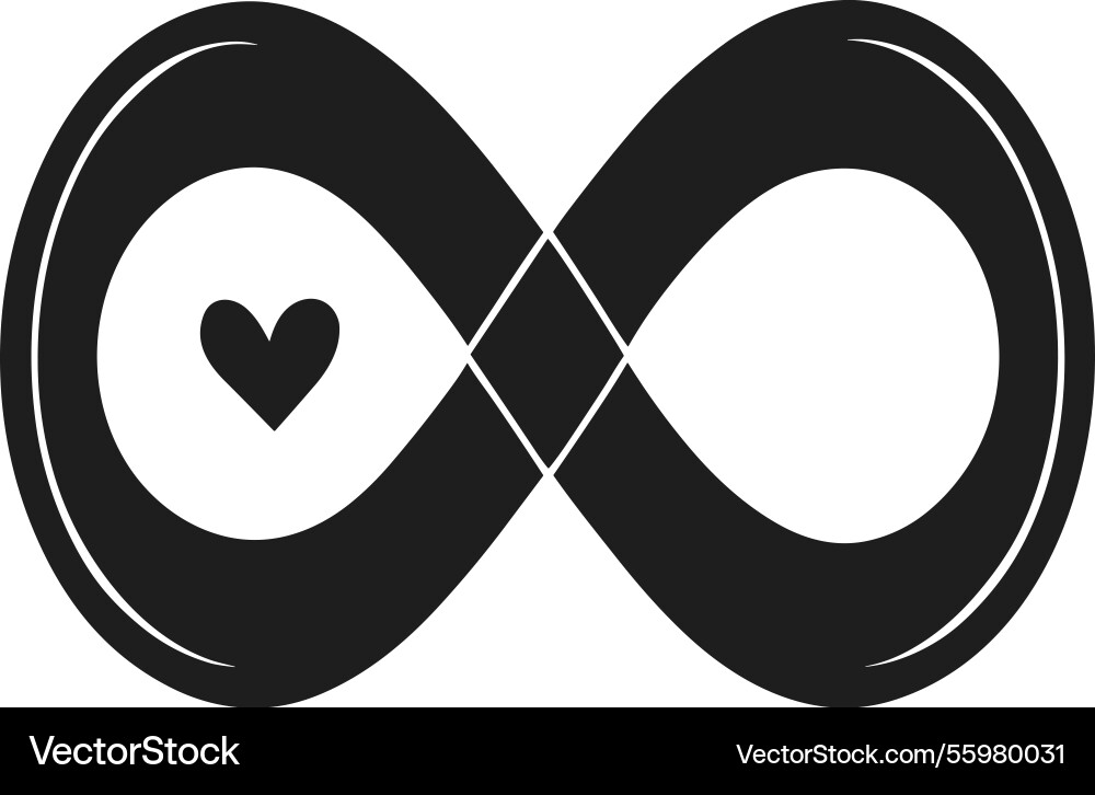 Infinity love symbol with heart romantic eternal Vector Image