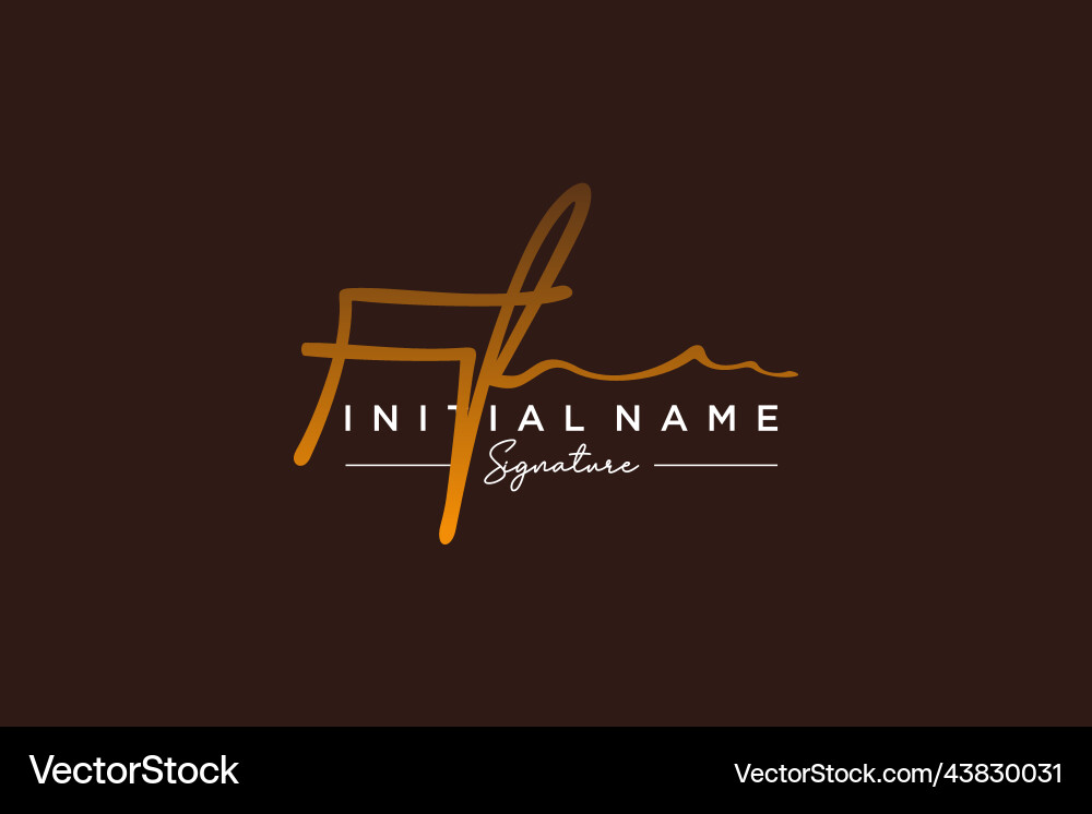Initial ff signature logo template hand drawn Vector Image