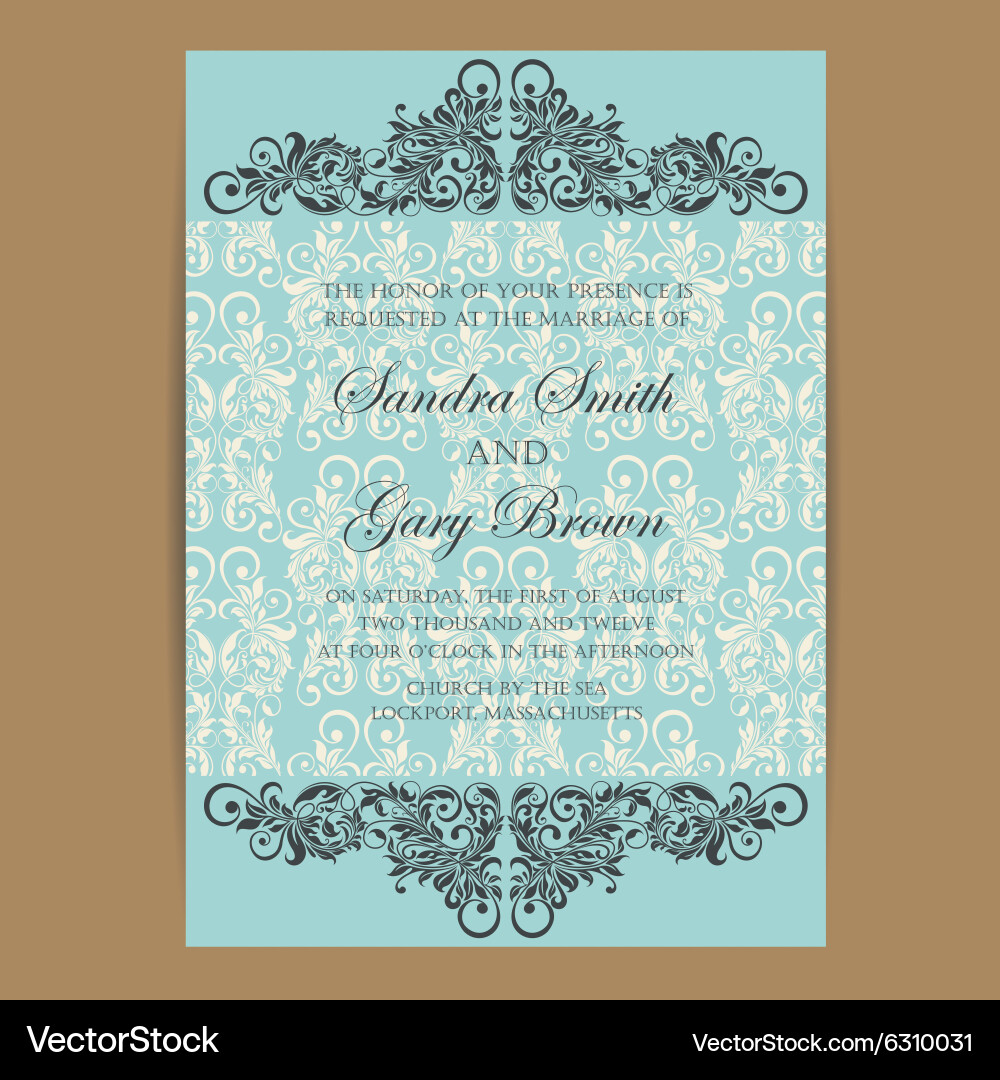 Invitation card blue Royalty Free Vector Image