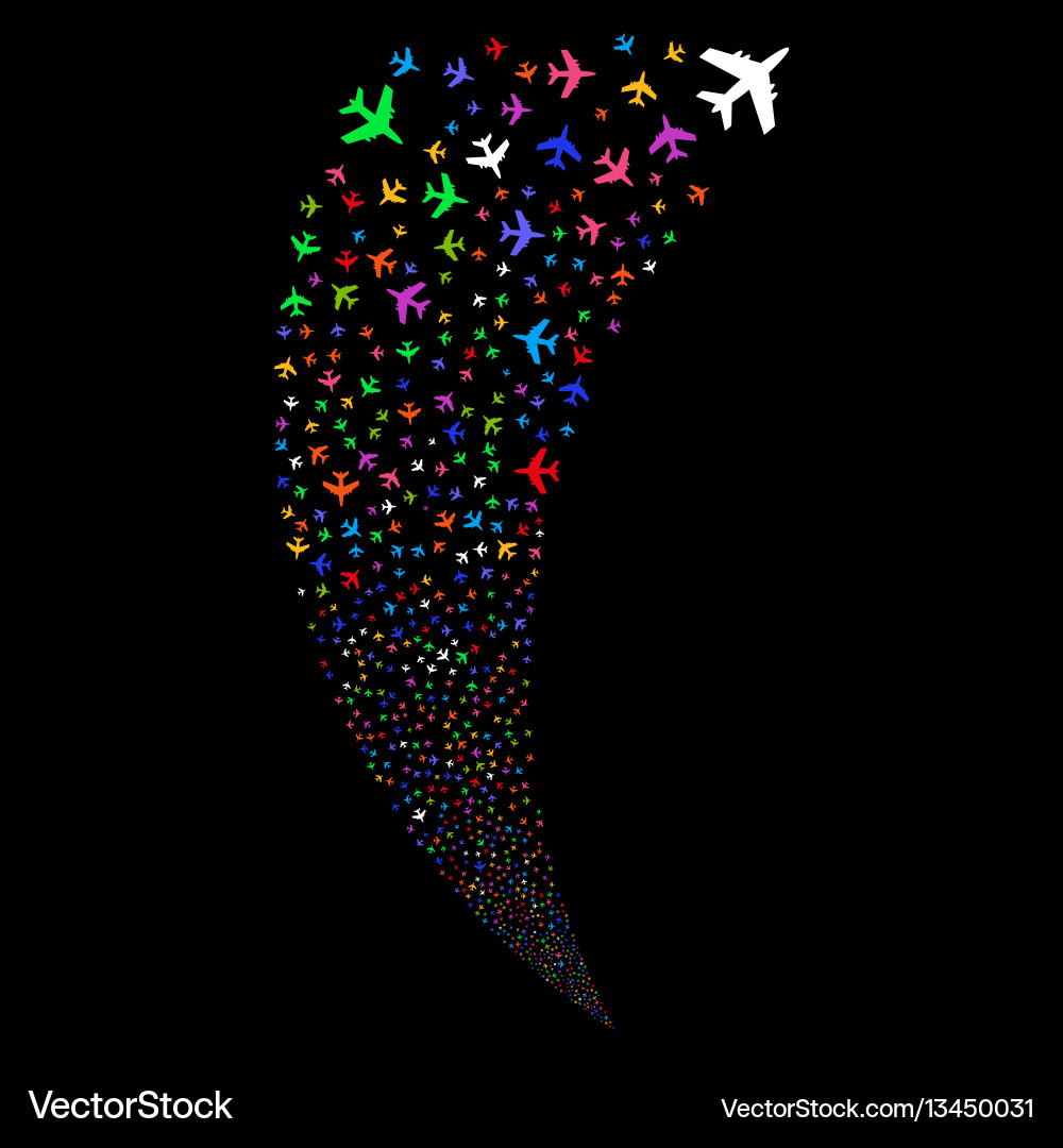 Jet plane random stream Royalty Free Vector Image