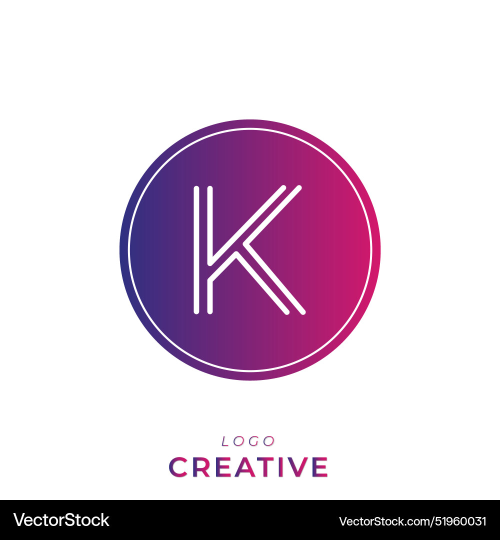K creative latter logo design branding logo desig Vector Image