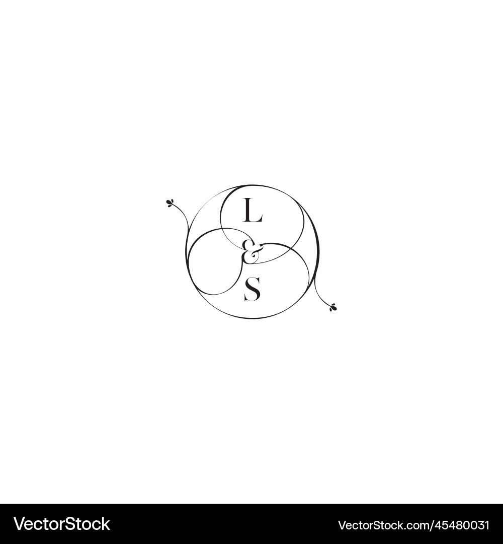 Ls feminine wedding line initial concept Vector Image
