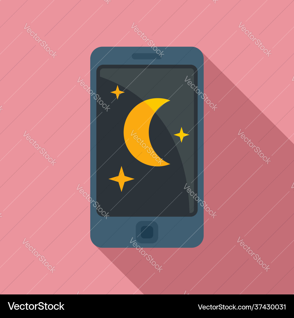 Night phone use icon flat style Royalty Free Vector Image