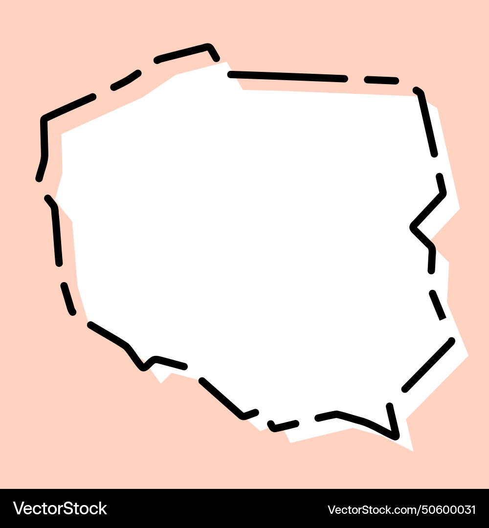 Poland simplified map Royalty Free Vector Image