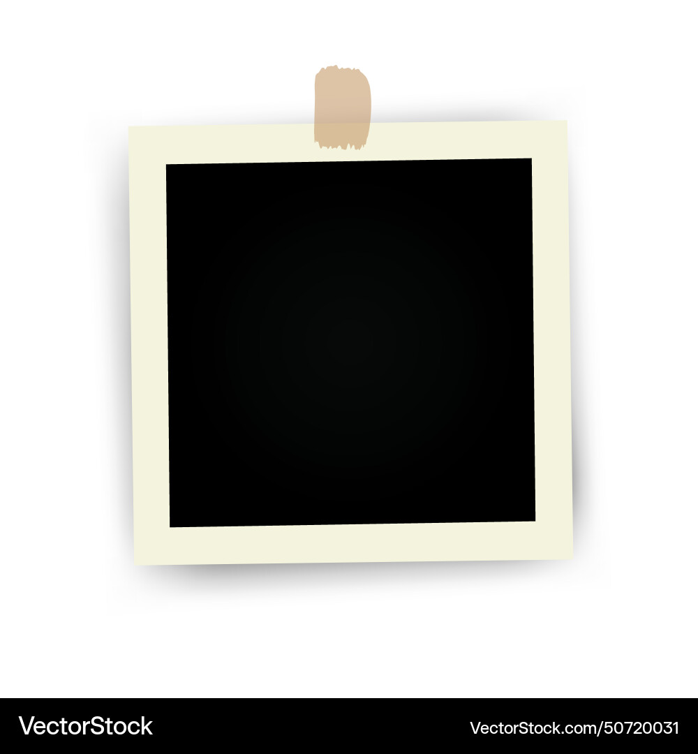 Realistic modern square photo frame mock up glued Vector Image