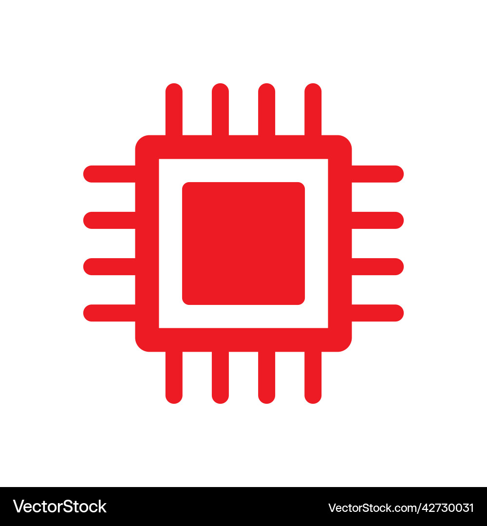 Red chip icon or logo Royalty Free Vector Image