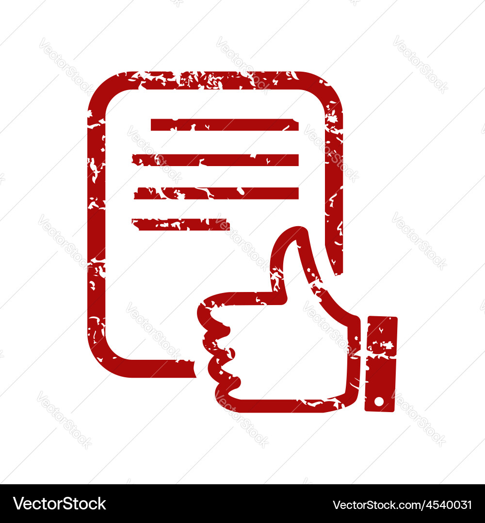 Red grunge like document logo Royalty Free Vector Image
