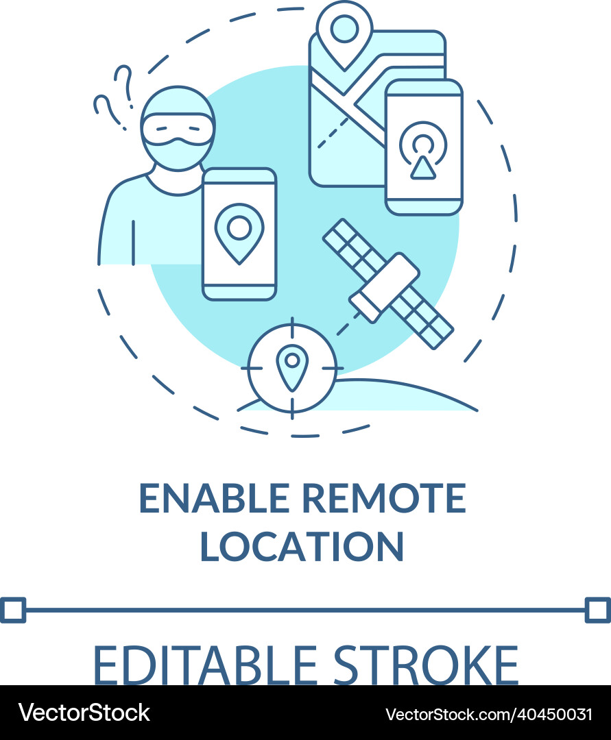 Remote location enabling concept icon Royalty Free Vector