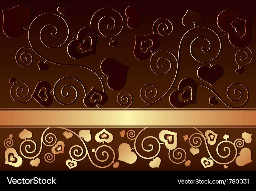 Romantic Hearts and Swirls Background Royalty Free Vector