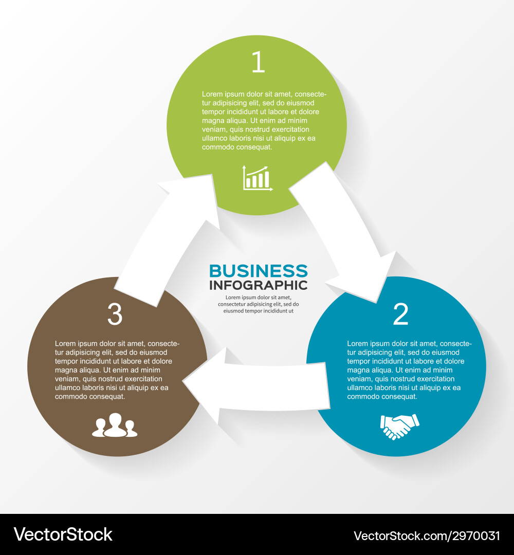 Triangle arrows infographic template for diagram Vector Image