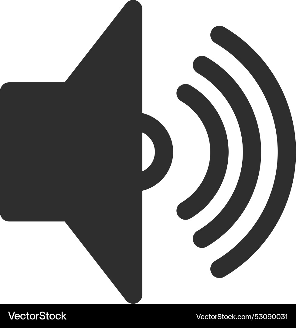 Volume black icon sound speaker audio symbol Vector Image