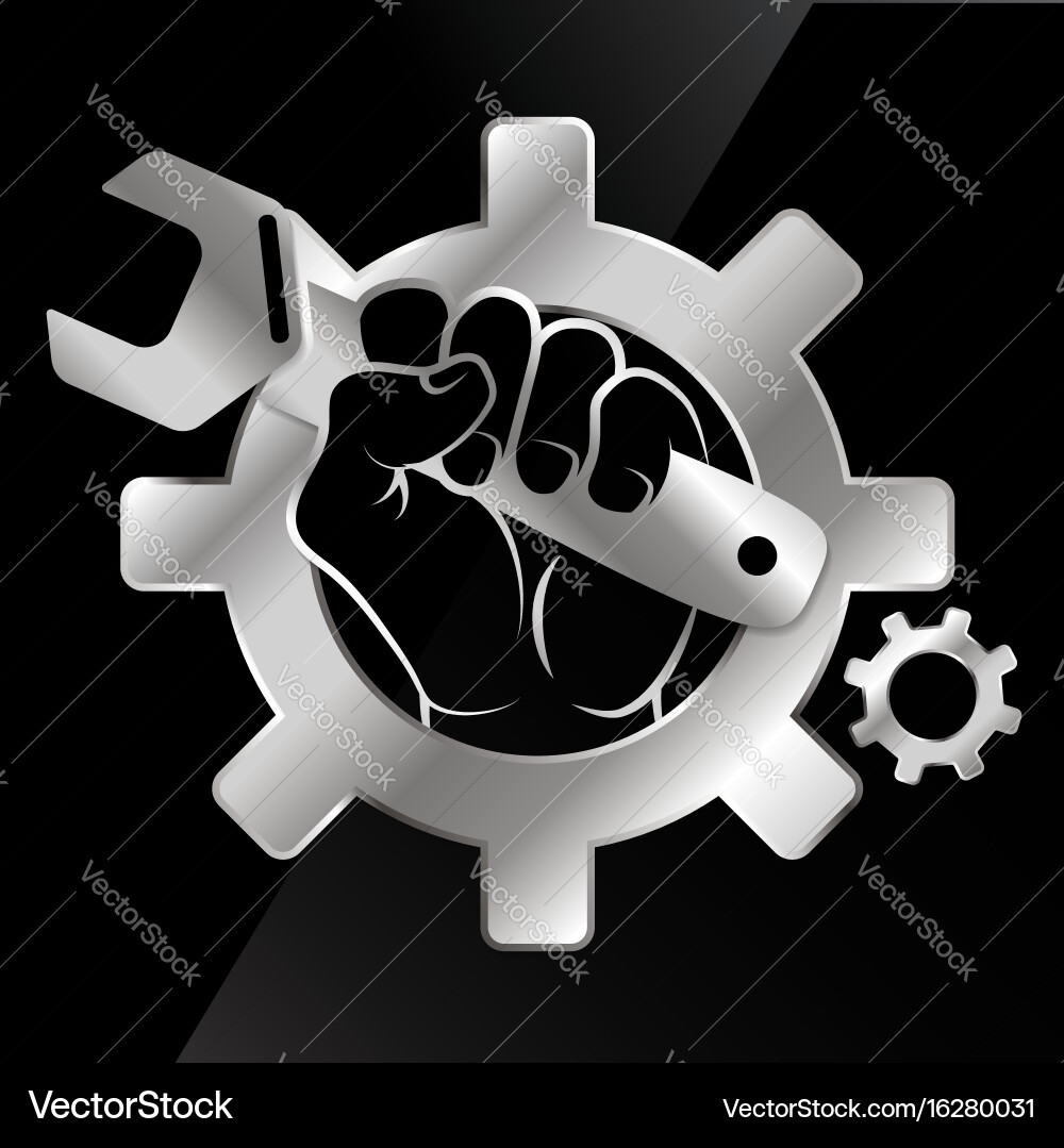 Wrench in hand for repair Royalty Free Vector Image