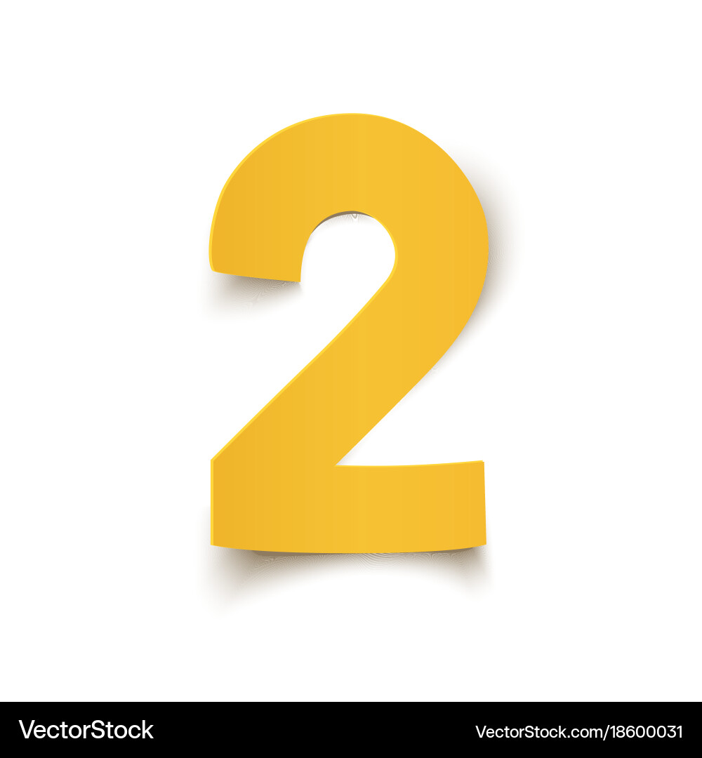 Yellow Number Two Abstract Shape Royalty Free Vector Image
