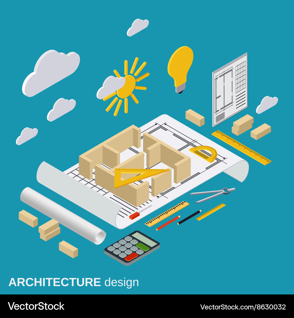 Architecture planning concept Royalty Free Vector Image