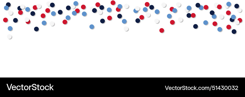 Blue red white round shaped confetti isolated Vector Image