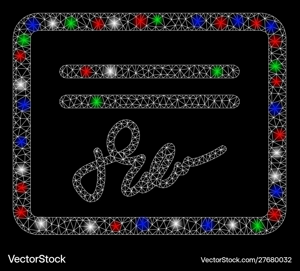 Bright mesh network signature certification Vector Image