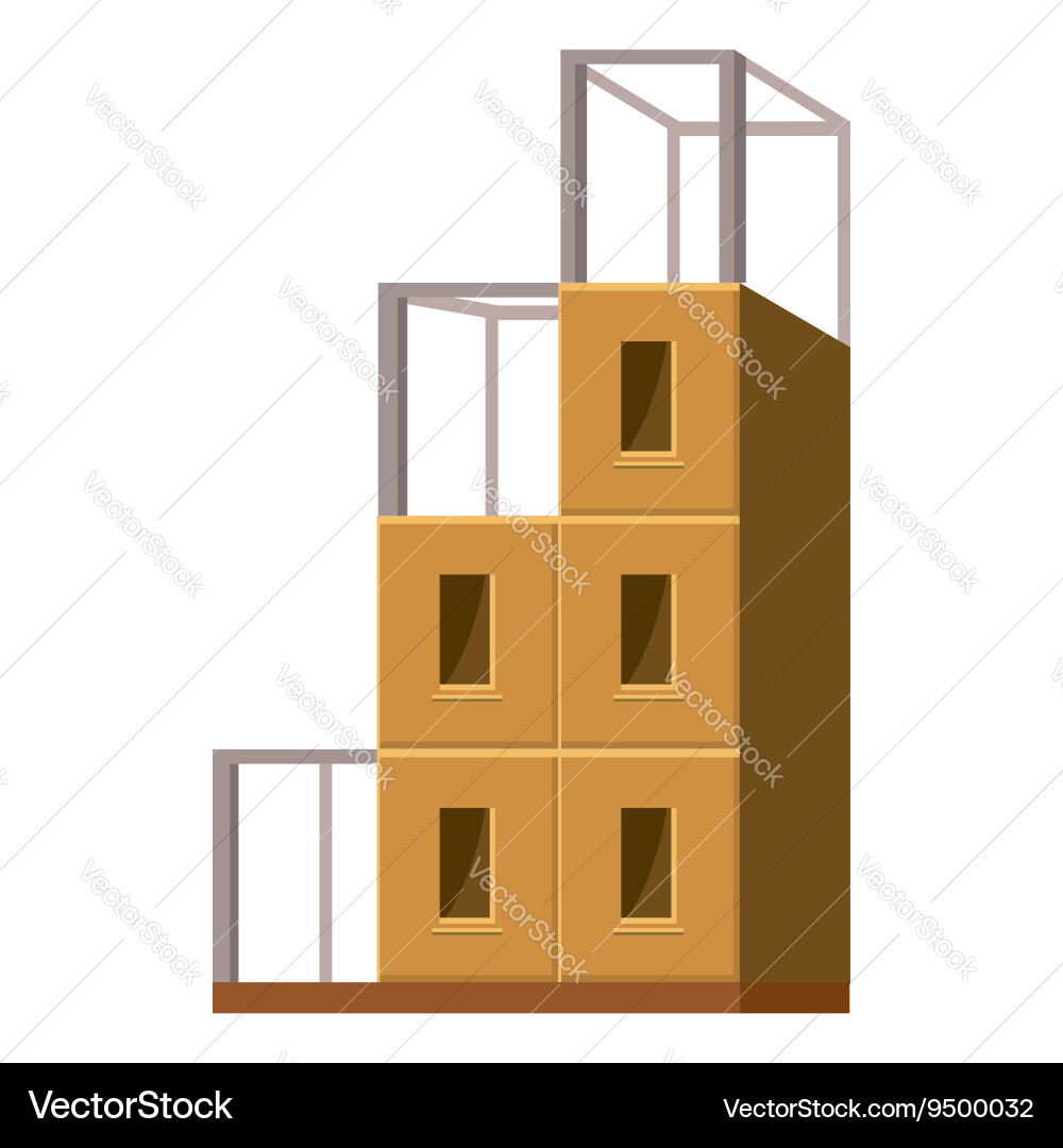 Building construction icon cartoon style Vector Image