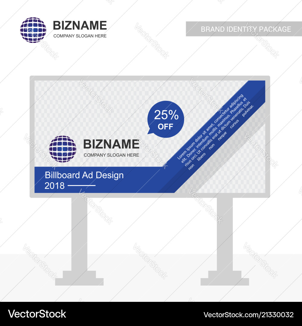 Business bill board design with logo and creative Vector Image