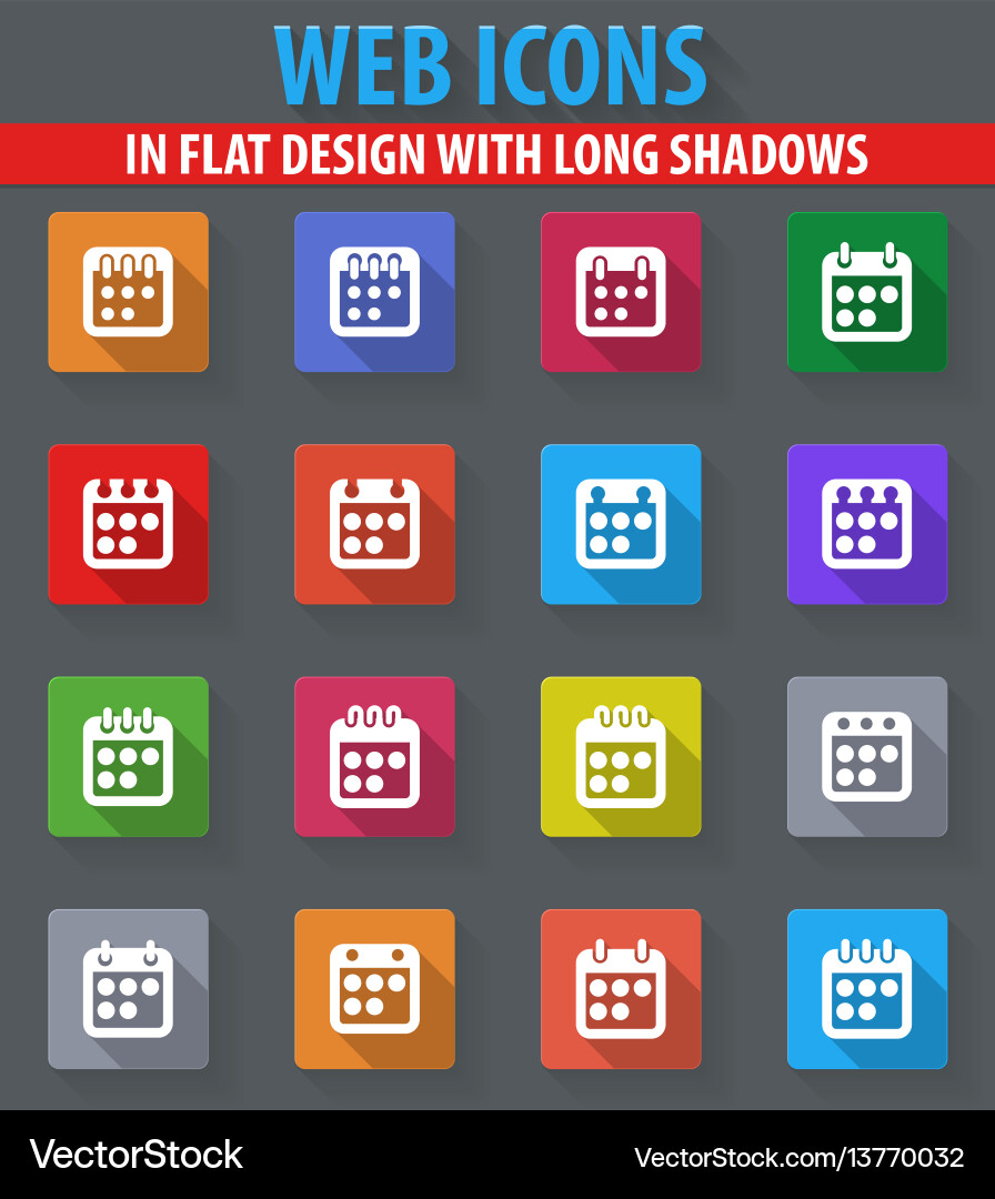 Calendar icons set Royalty Free Vector Image - VectorStock