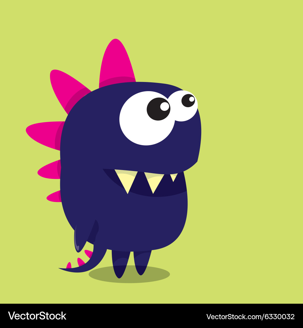 Cartoon funny dragon dinosaur Royalty Free Vector Image