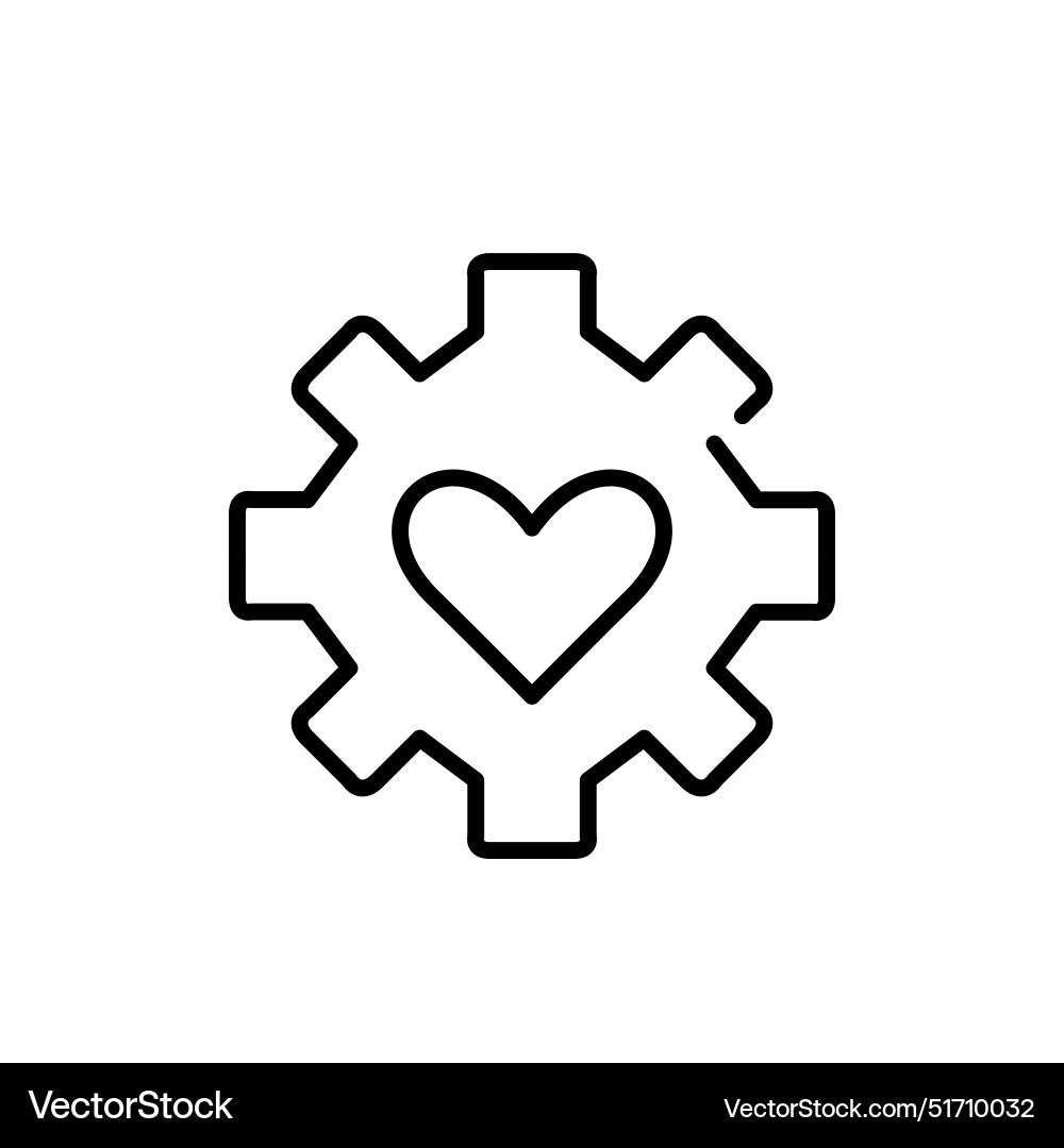 Cogwheel and heart emotionally intelligence Vector Image