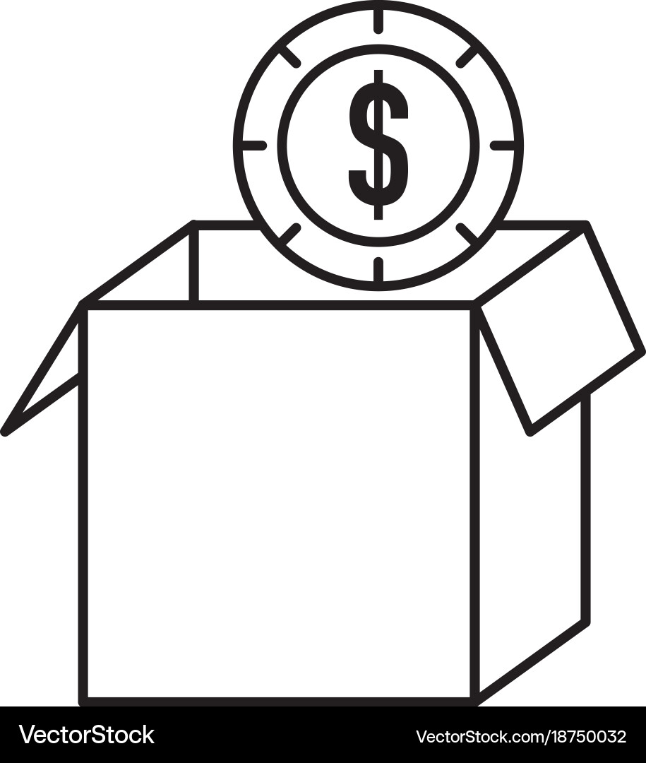 Coin inside box design Royalty Free Vector Image