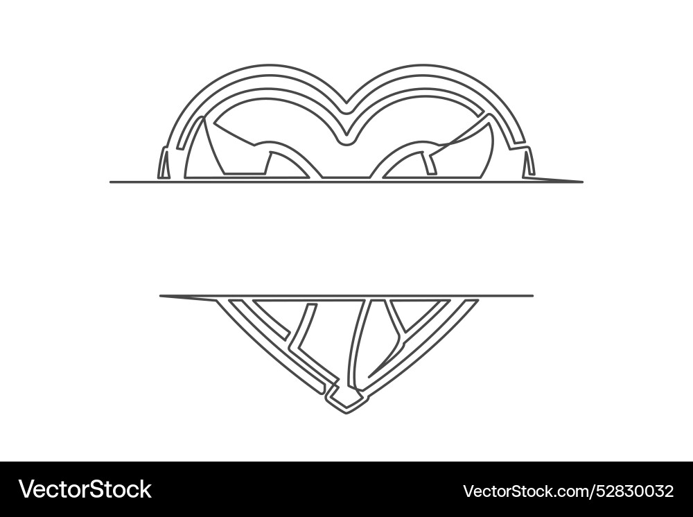 Continuous drawing of one line an heart Royalty Free Vector