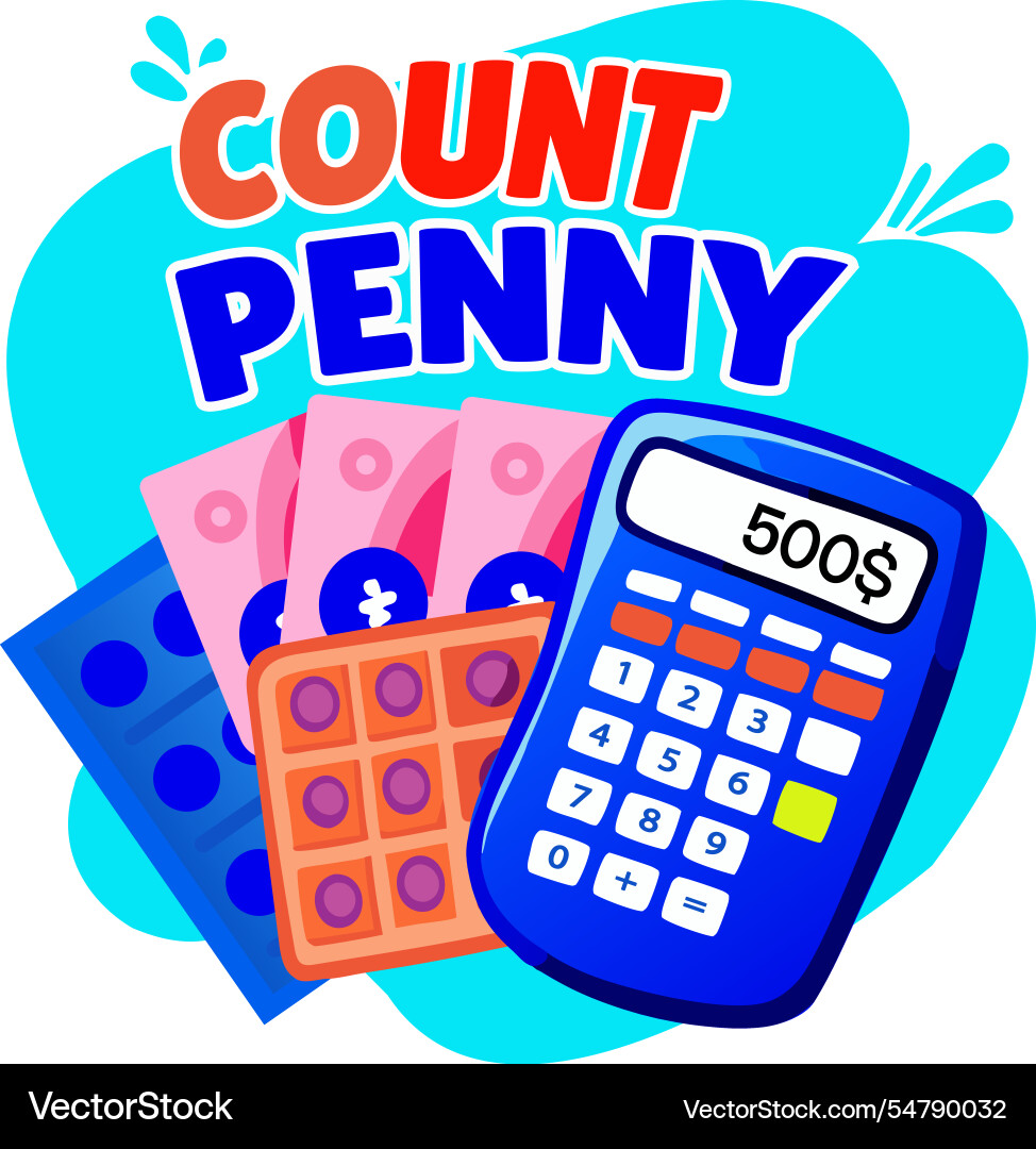 Count penny Royalty Free Vector Image - VectorStock