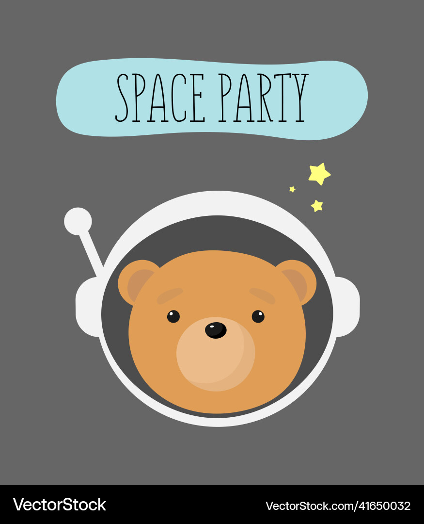 Cute cosmic bear Royalty Free Vector Image - VectorStock