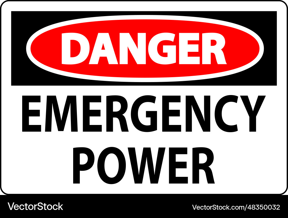 Danger sign emergency power Royalty Free Vector Image