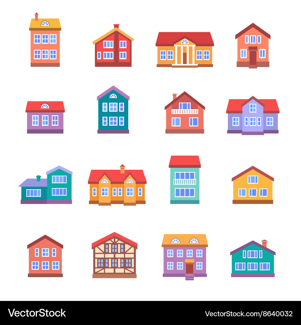 House icons set Royalty Free Vector Image - VectorStock