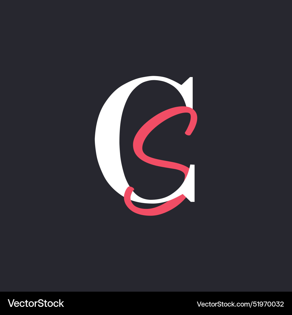 Letter cs logo perfectly blended initials Vector Image