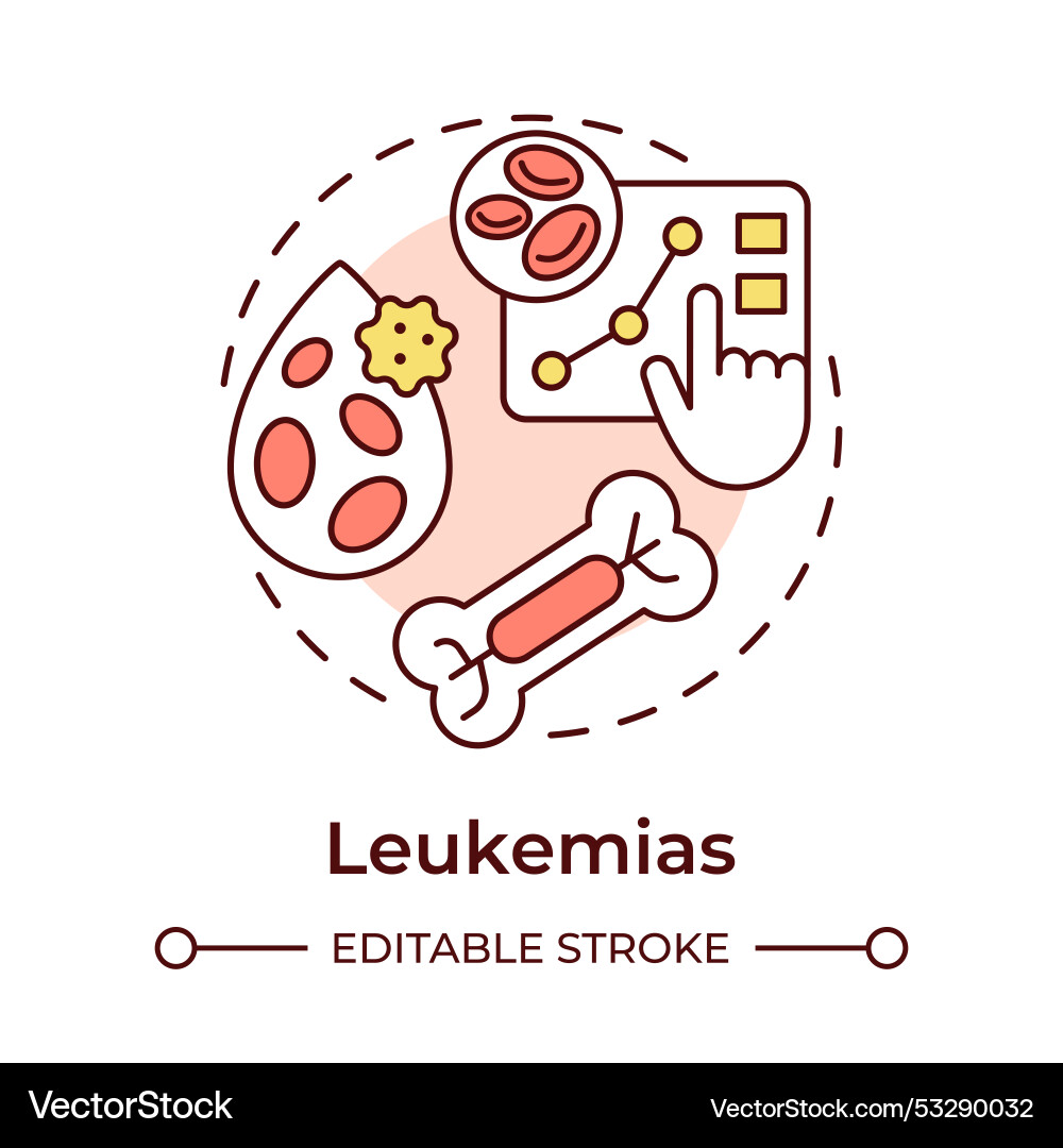 Leukemia multi color concept icon Royalty Free Vector Image