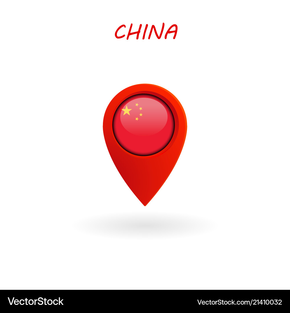 Location icon for china flag eps file Royalty Free Vector