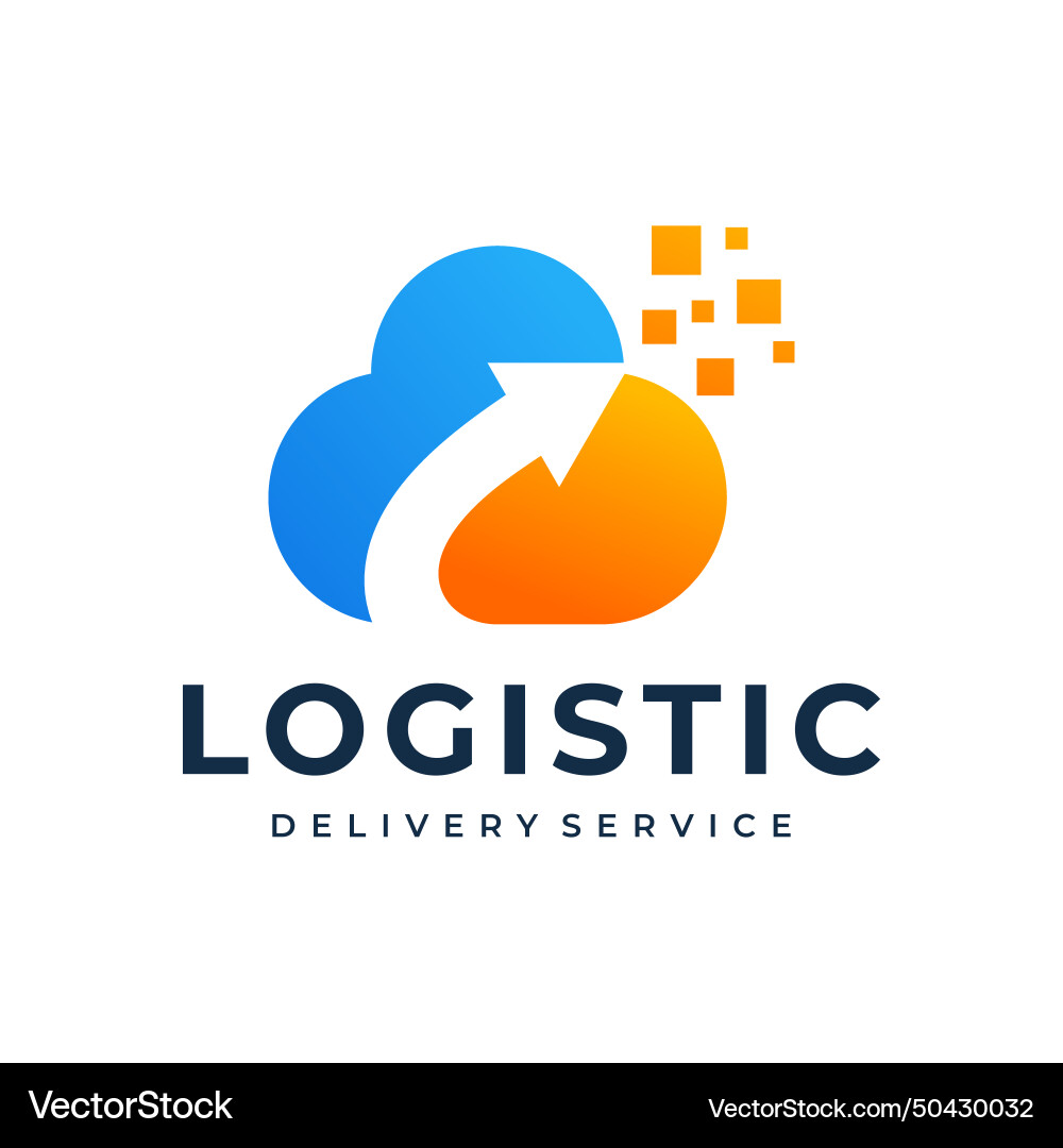 Logistic logo arrow design template Royalty Free Vector