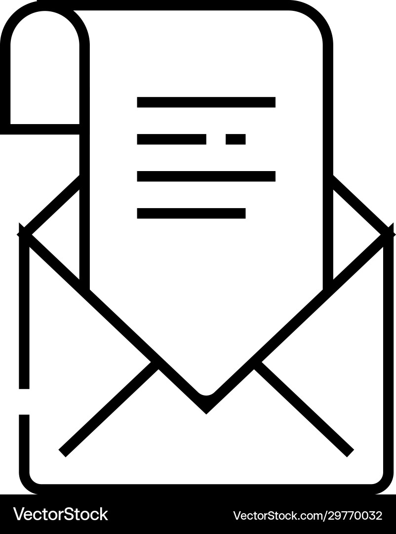 Mail line icon concept sign outline Royalty Free Vector