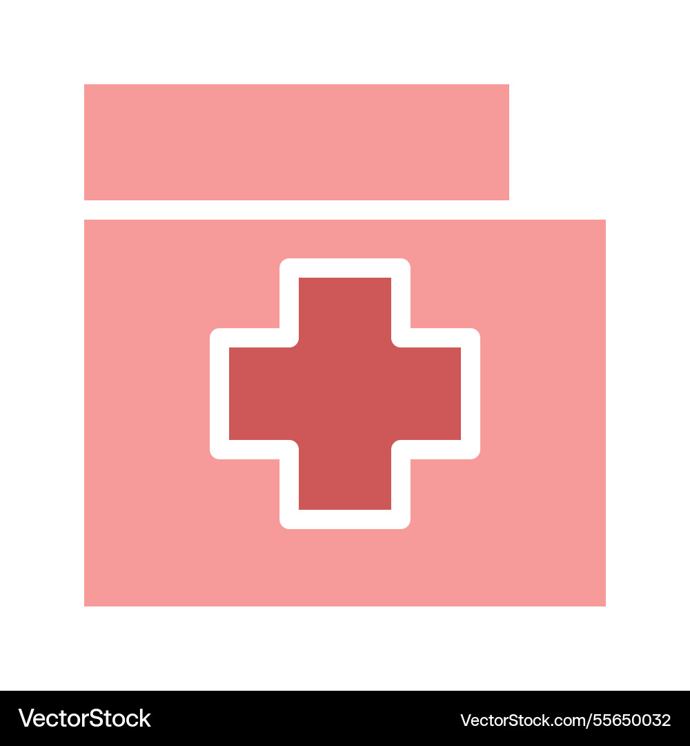 Medical record folder icon with a cross symbol Vector Image
