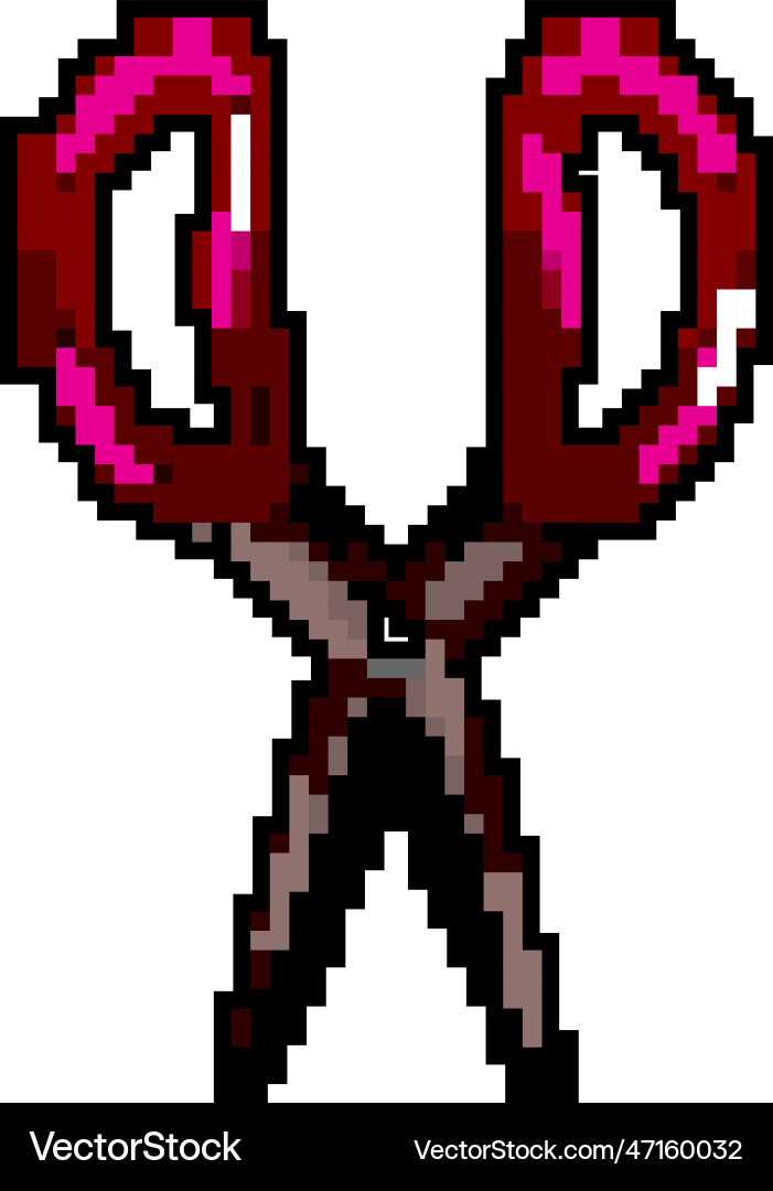 Open scissor cut game pixel art Royalty Free Vector Image