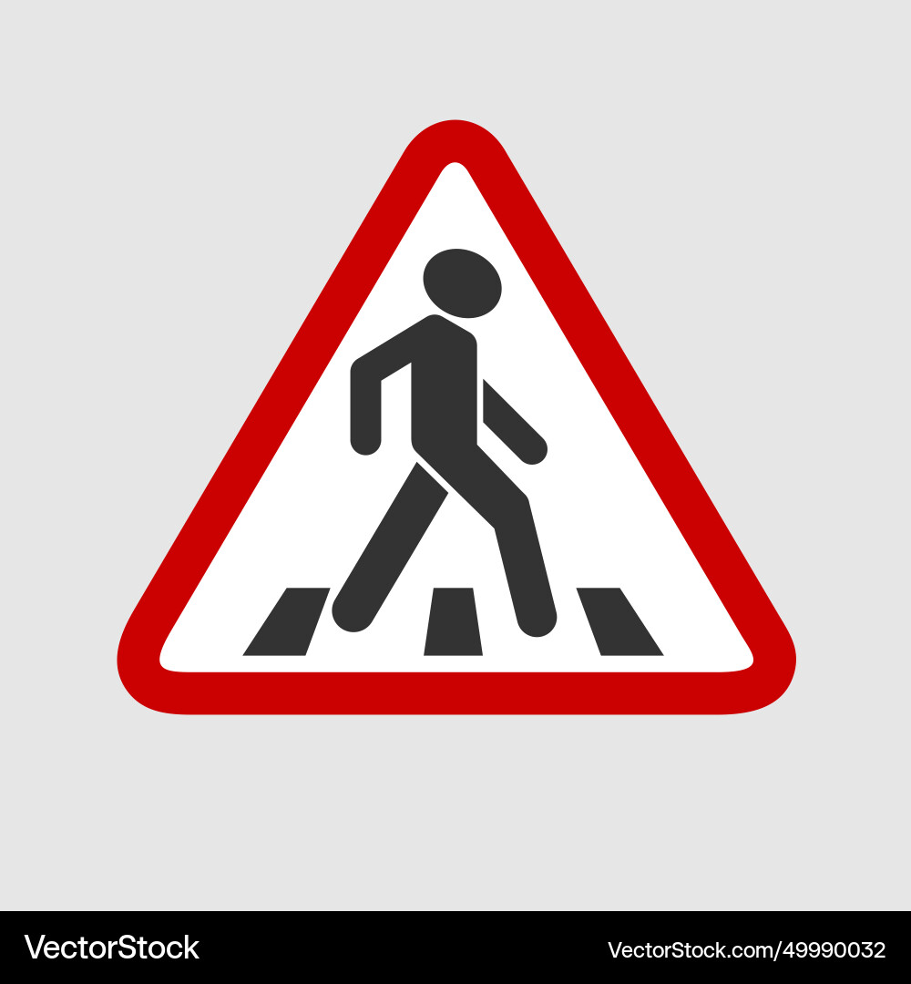 Pedestrian crossing traffic sign Royalty Free Vector Image