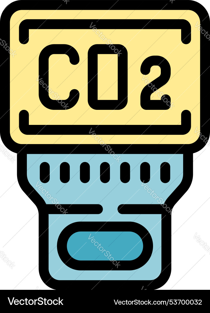 Portable co2 sensor monitoring carbon dioxide Vector Image