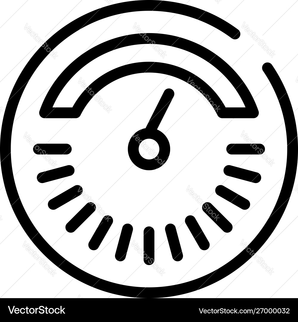 Round thermometer icon outline style Royalty Free Vector