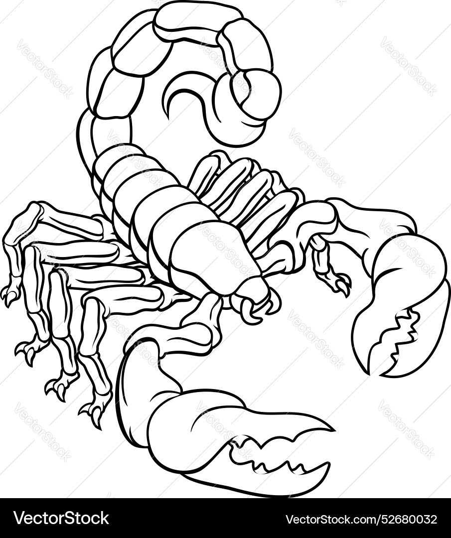 Scorpion scorpio zodiac sign design Royalty Free Vector