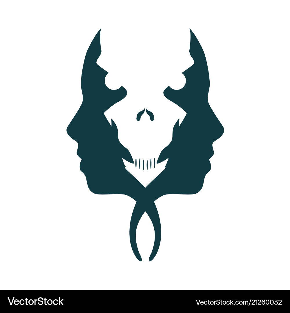 Silhouettes of two head Royalty Free Vector Image